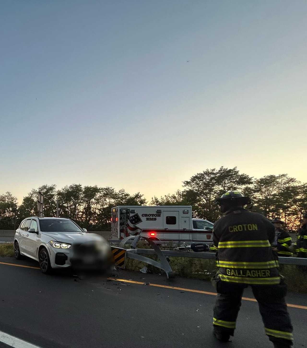 Driver Escapes After Guardrail Impales Car In Route 9 Crash In Westchester
