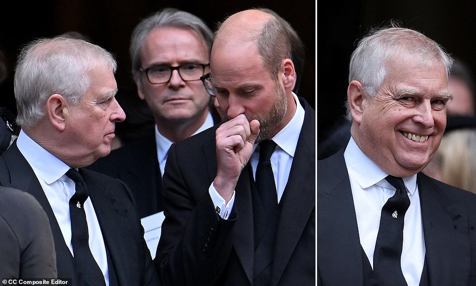 Report: William 'appeared to reprimand Andrew' at Duchess of Kent's funeral
