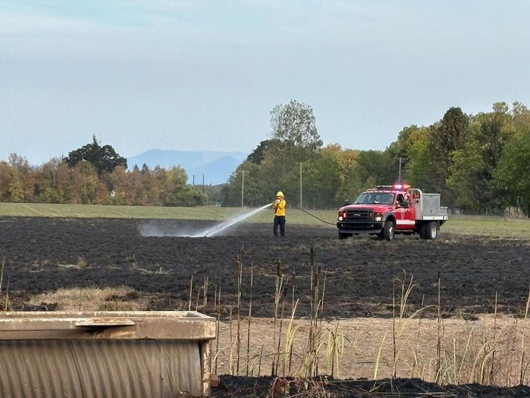 Crews battle 2.4 acre field fire in Lebanon