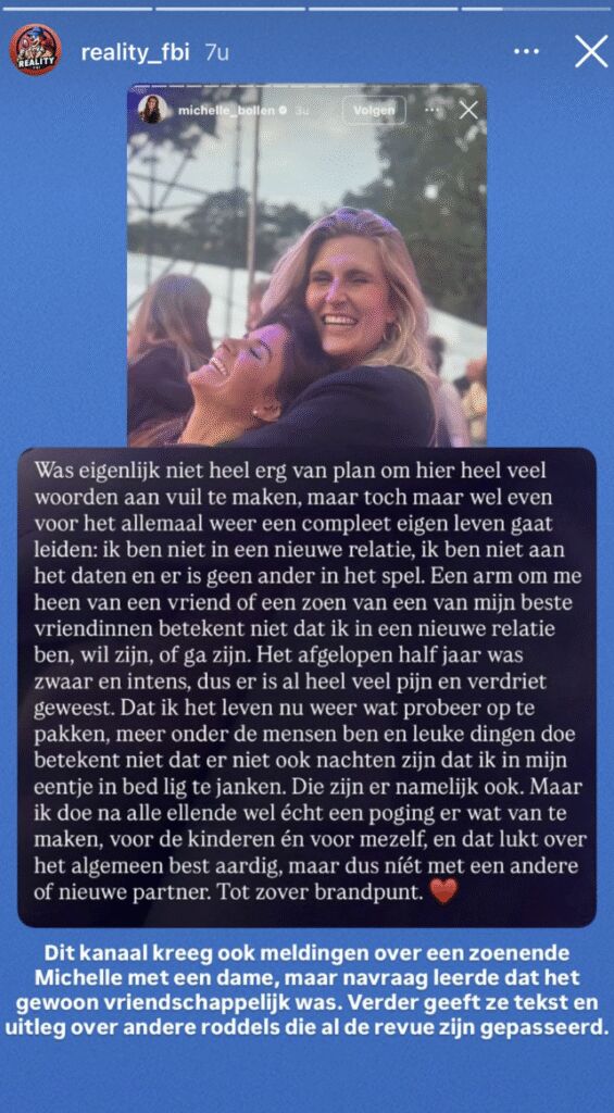 Michelle Bollen plaatst emotioneel bericht: ‘Er is al heel veel pijn en ...
