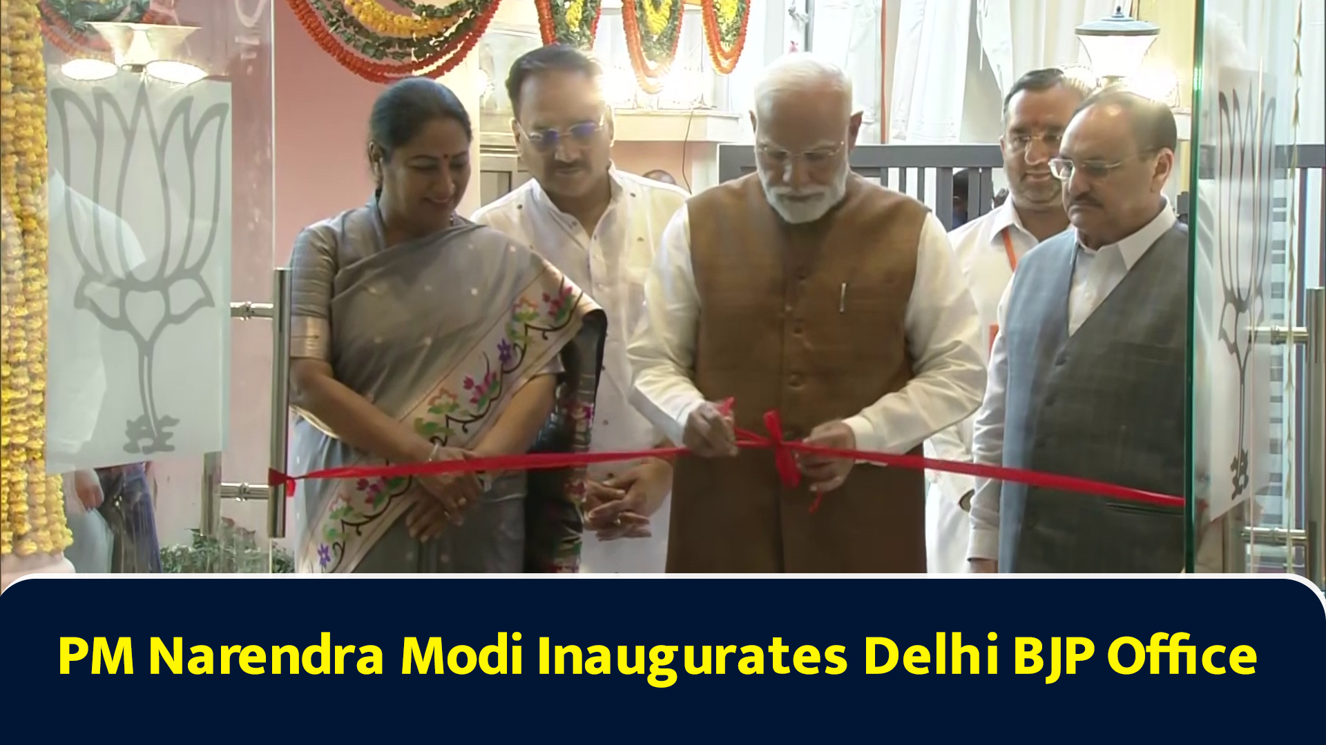 PM Narendra Modi Inaugurates New BJP Office in Delhi in presence of CM ...
