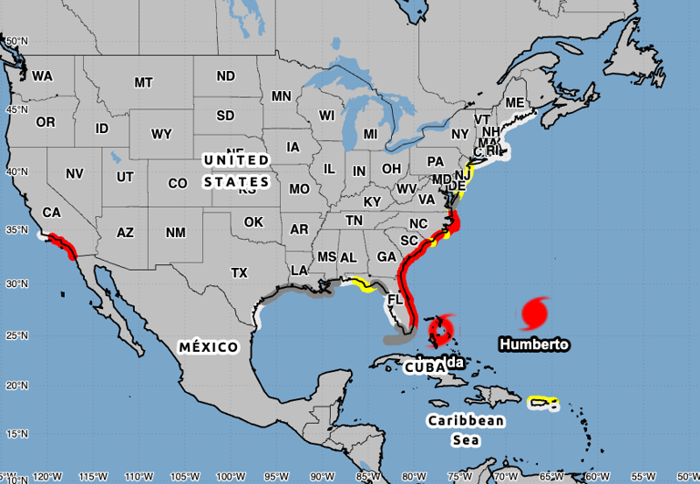 Hurricane Humberto path tracker, latest spaghetti models for Category 4 ...