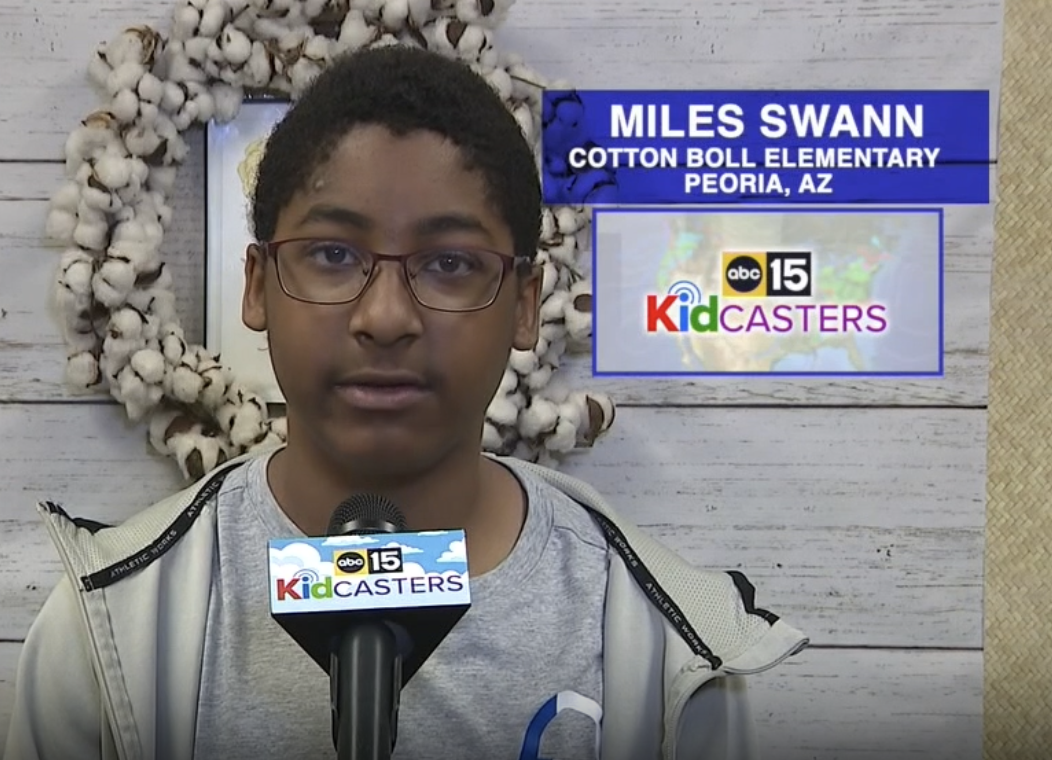 Kidcaster Miles gives your Monday morning forecast from Cotton Boll Elementary School