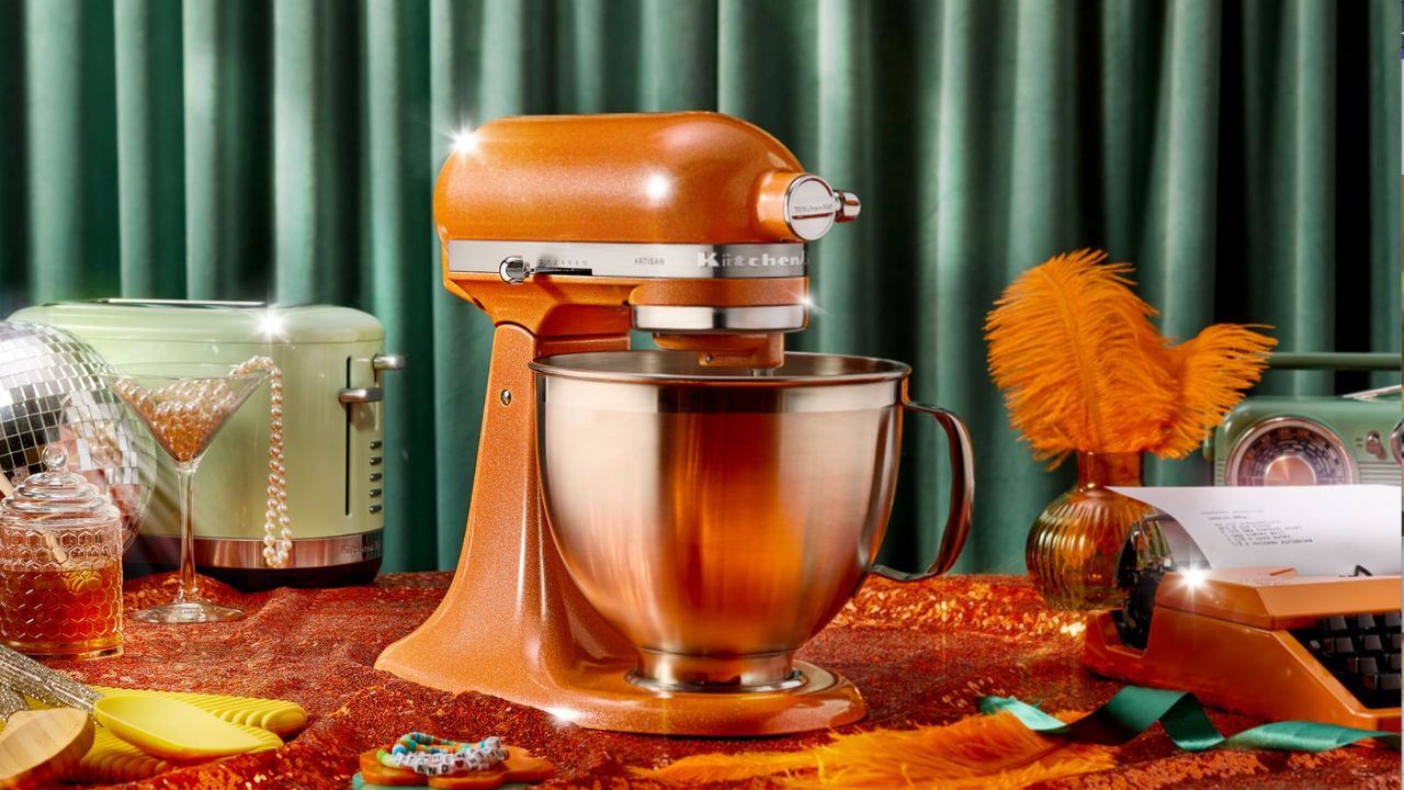 KitchenAid just unveiled a Taylor Swift–coded sparkly orange mixer ...