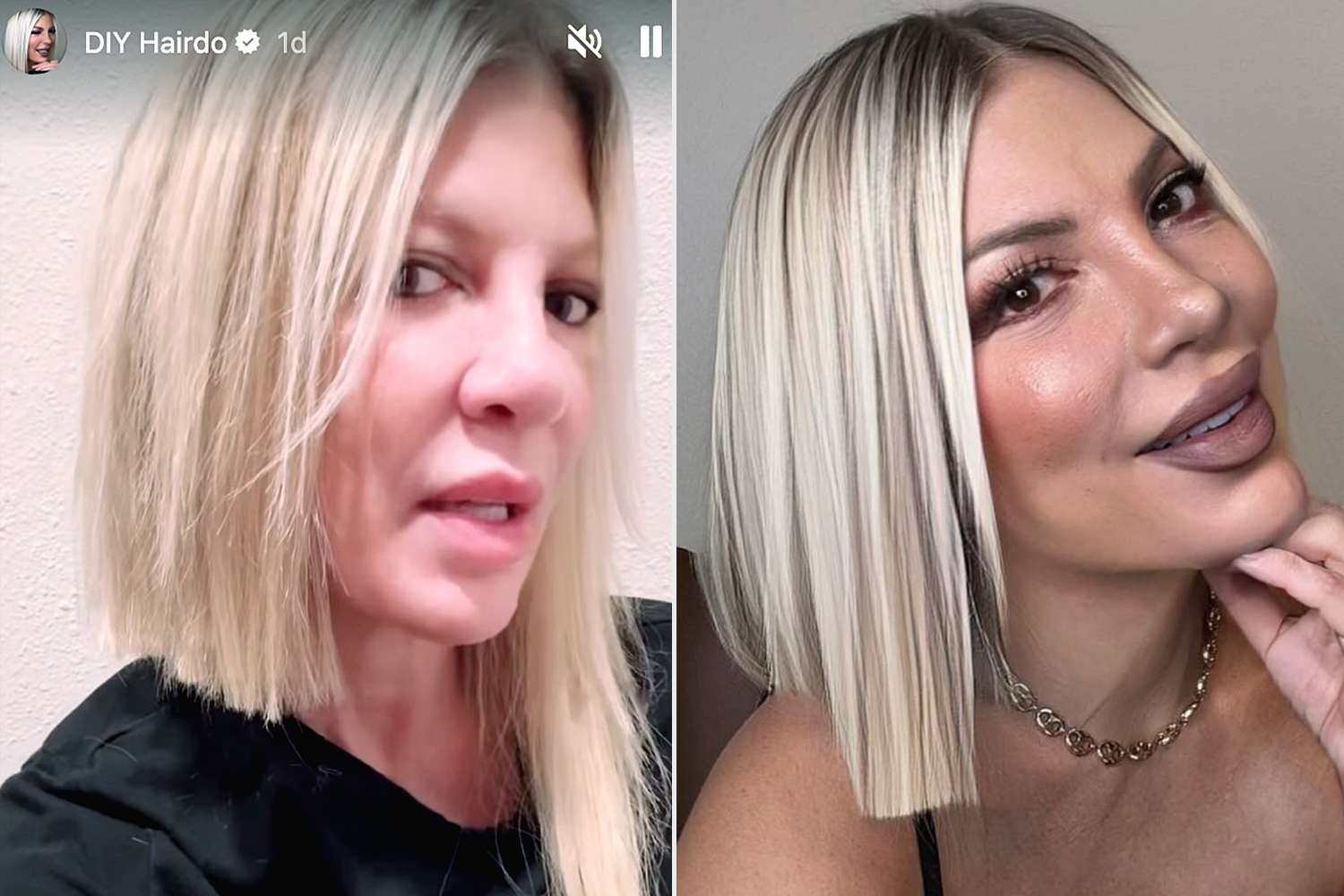 Tori Spelling Reveals She Cut Her Own Hair into a Bob One Hour Before ...