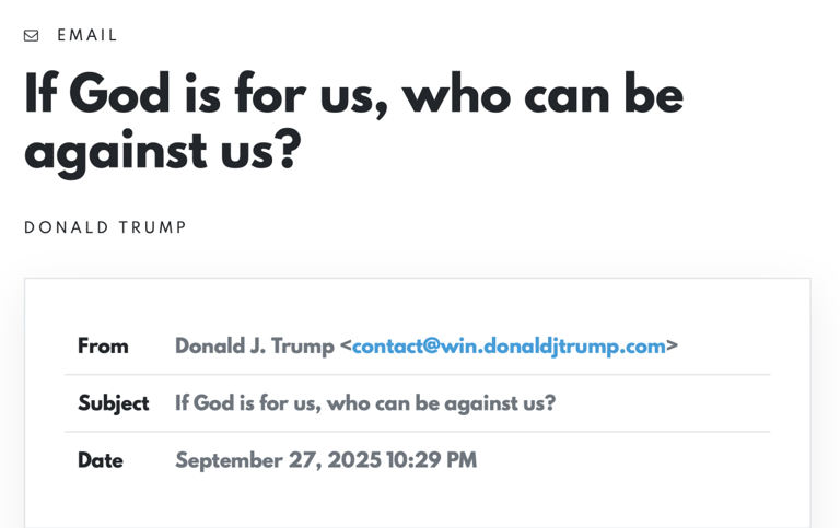 Trump Claims Donating Money to Him Is ‘Sowing a Seed of Faith'