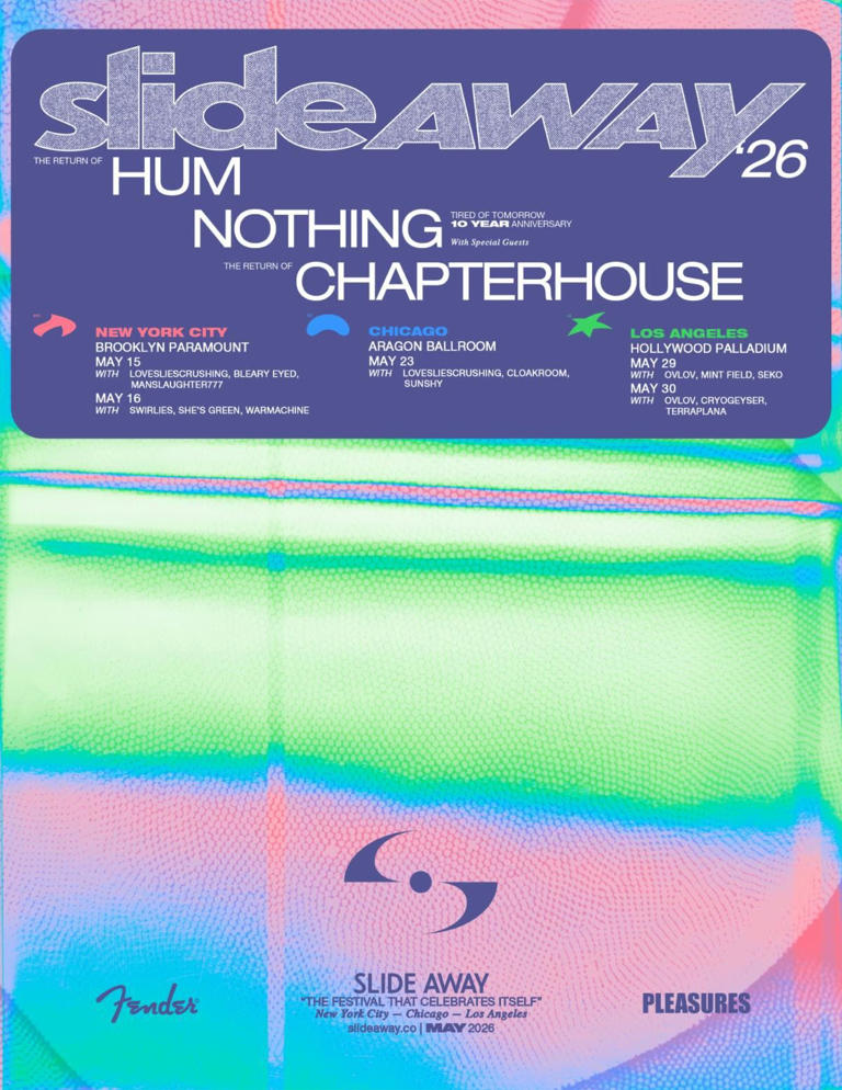 Chapterhouse, Hum, and Nothing to Headline Slide Away Festival 2026