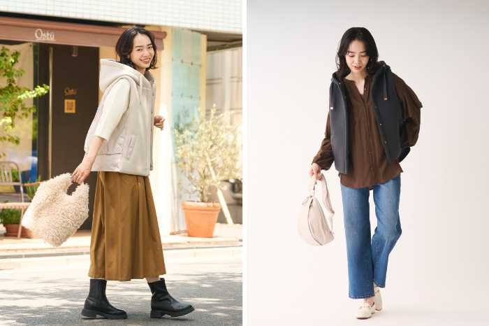 KEYUCA新作♡秋の着回し抜群「ダンボールコンビフードベスト」