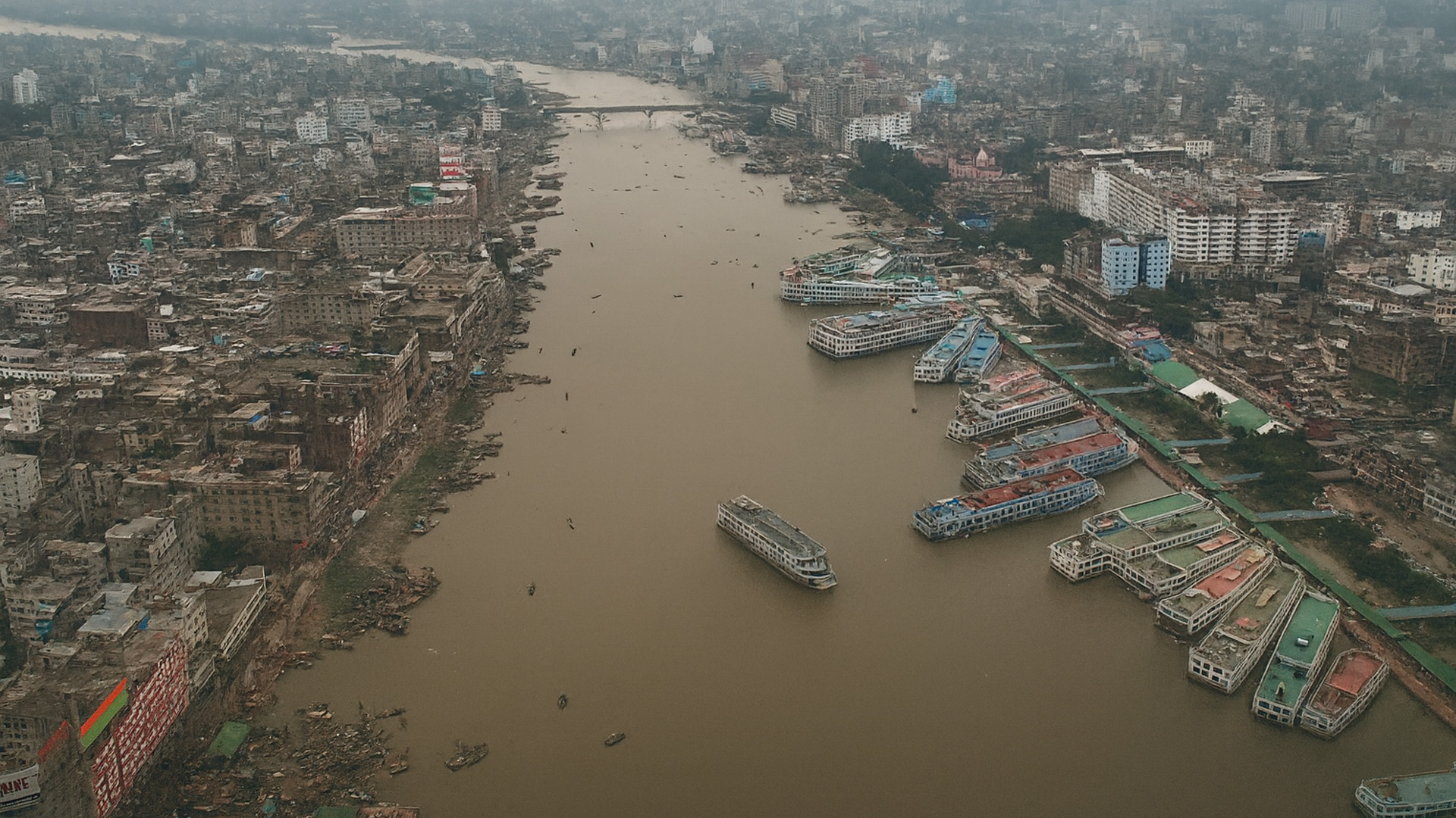 Buriganga River Dhaka Bangladesh – City View in 4K