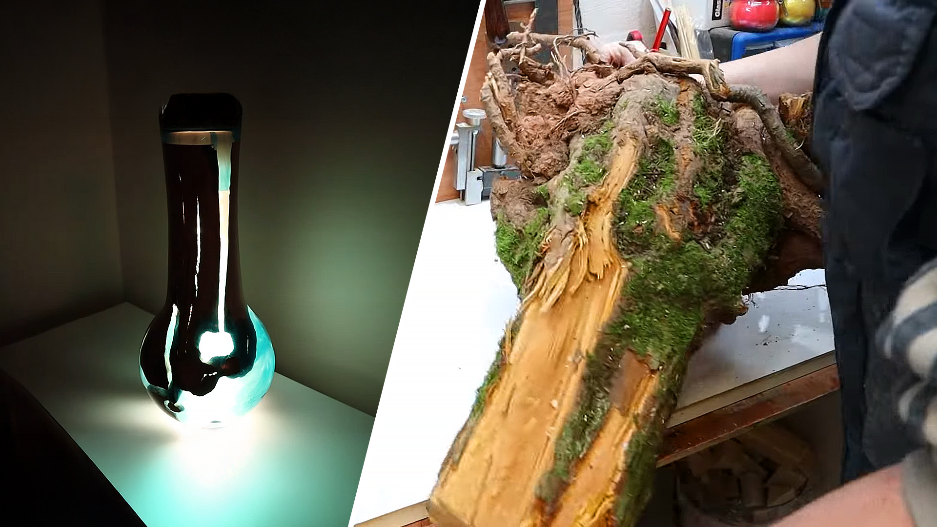 I turned a hawthorn root into a stunning lamp 🌳