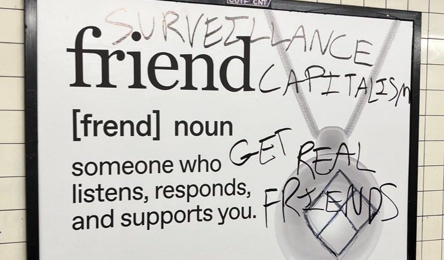 Adverts for ‘fake AI friend’ defaced