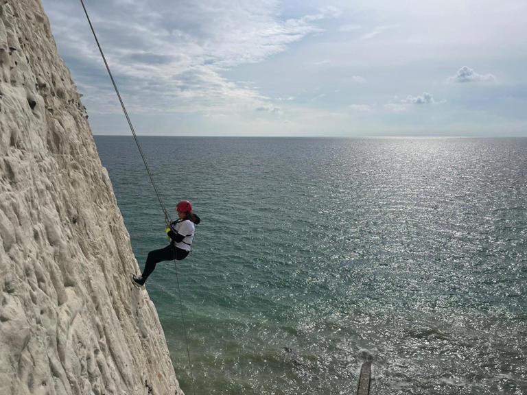 Eastbourne care home manager conquers fear of heights in 115-ft charity ...