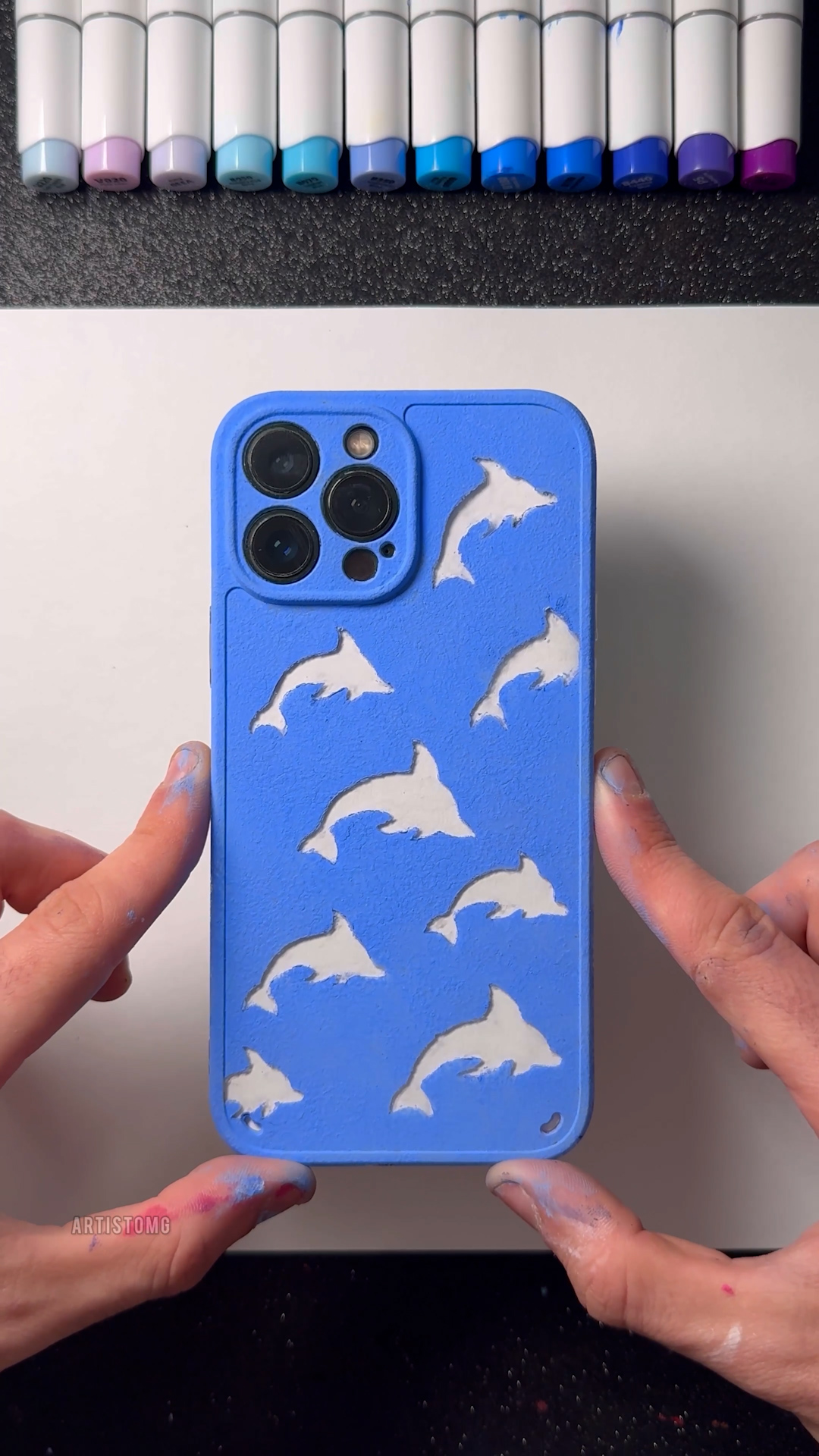 Ocean Dolphins on Sky Blue Case