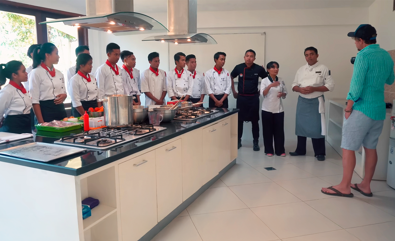 This retro industrial Lombok villa has 21 staff for only 2 guests!