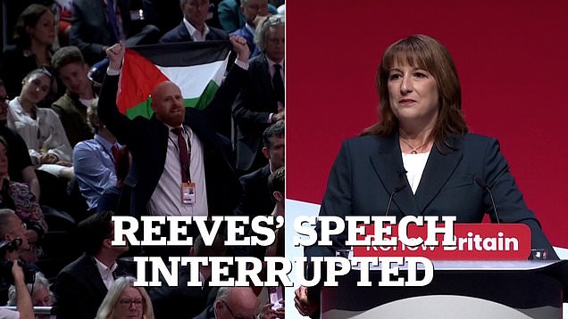 Rachel Reeves speech interrupted by pro-Palestine protestor