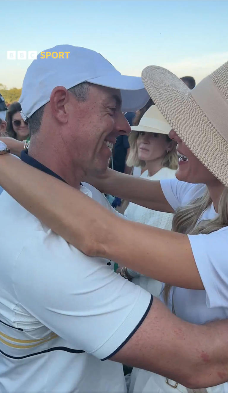 Rory McIlroy kisses wife Erica Stoll after Ryder Cup win — and ...