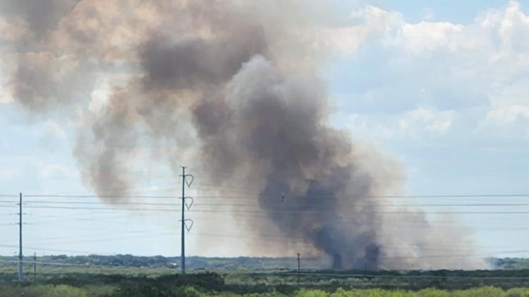 Crews battle large fire near Odem one day after burn ban lifted