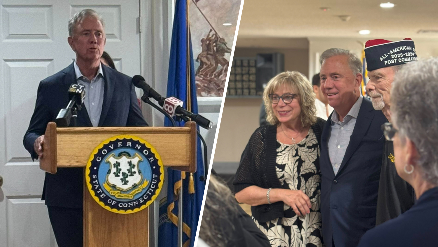 Governor Ned Lamont signs Hero Act into law at the VFW in East Hampton