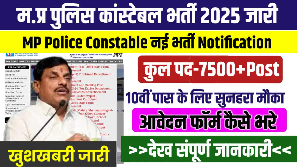 Madhya Pradesh Police Constable Recruitment 2025: Apply Now for 7500 ...