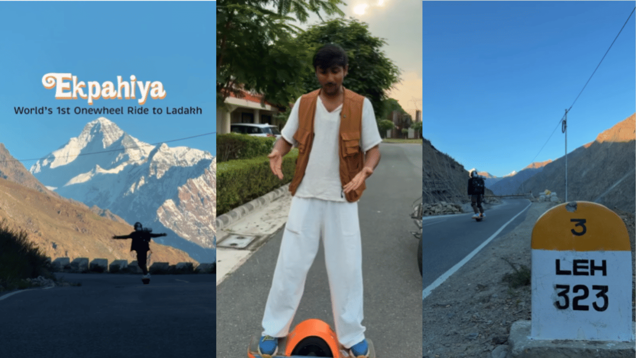 Viral video: Man to attempt daring Manali–Leh 400 km ride on one ...