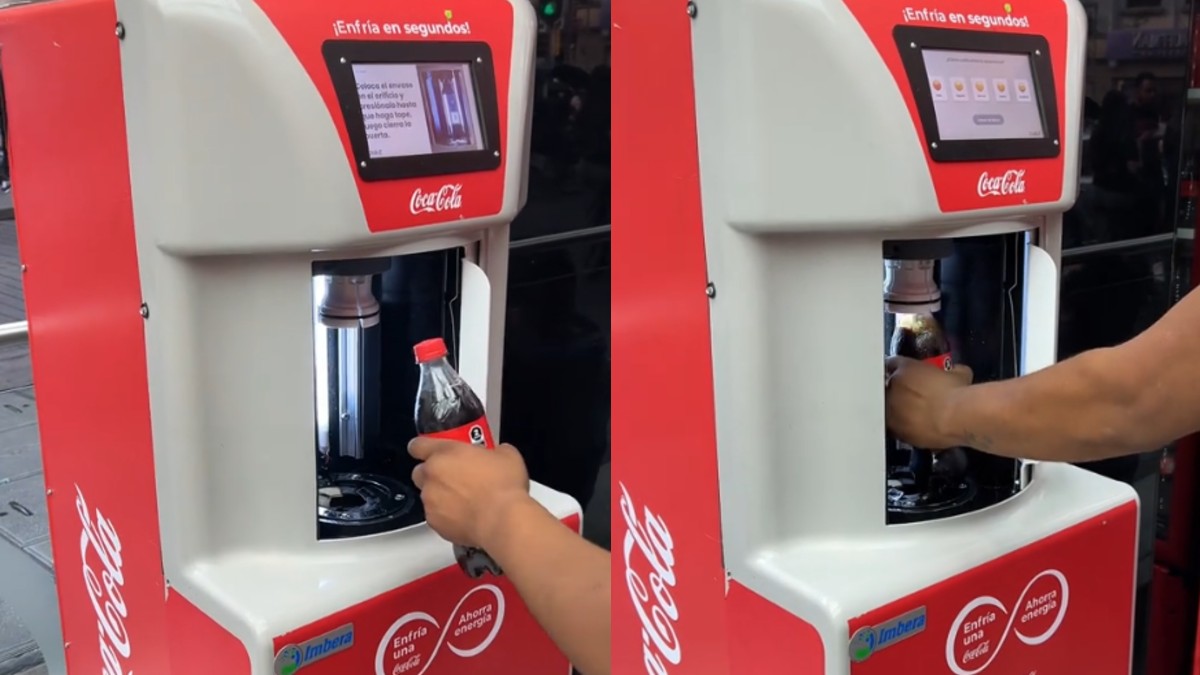 Bien helada. Así de fácil puedes congelar tu Coca-Cola en las máquinas ...