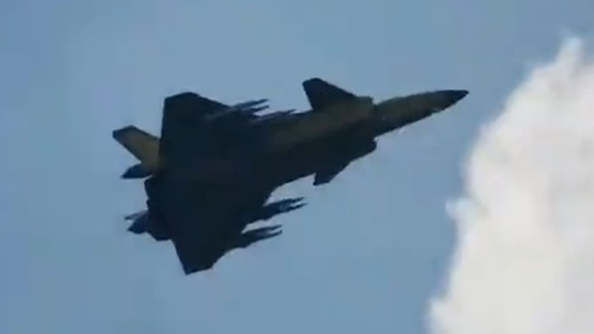 China's J-20 Flying in ‘Beast Mode' Again with Eight Air-to-Air Missiles