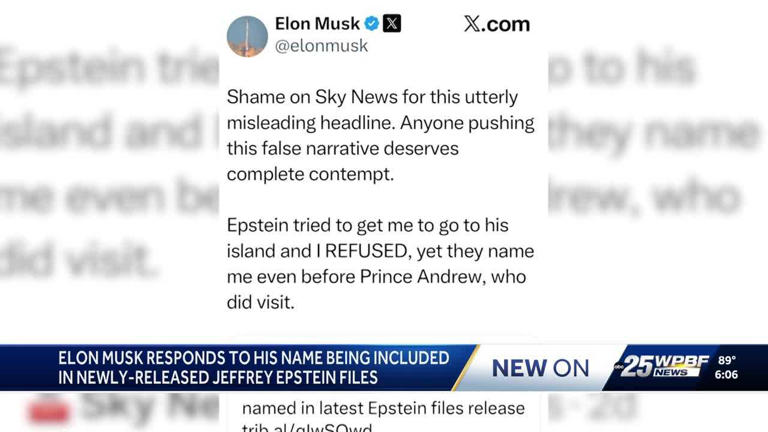 Elon Musk responds to being named in Jeffrey Epstein calendar