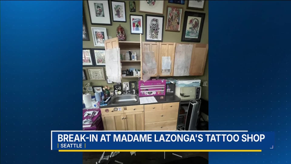 VIDEO: Break-in at Madame LaZonga's tattoo shop