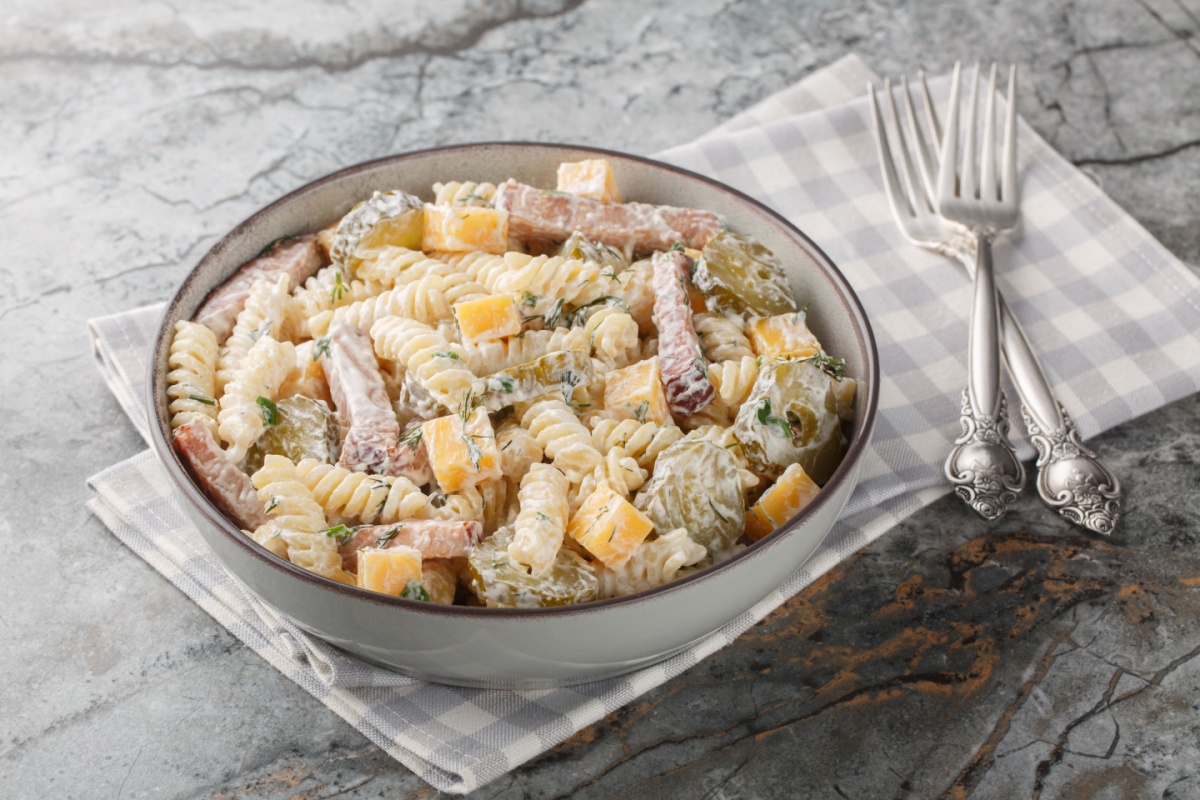 Pasta alla panna con cubetti di Bacon