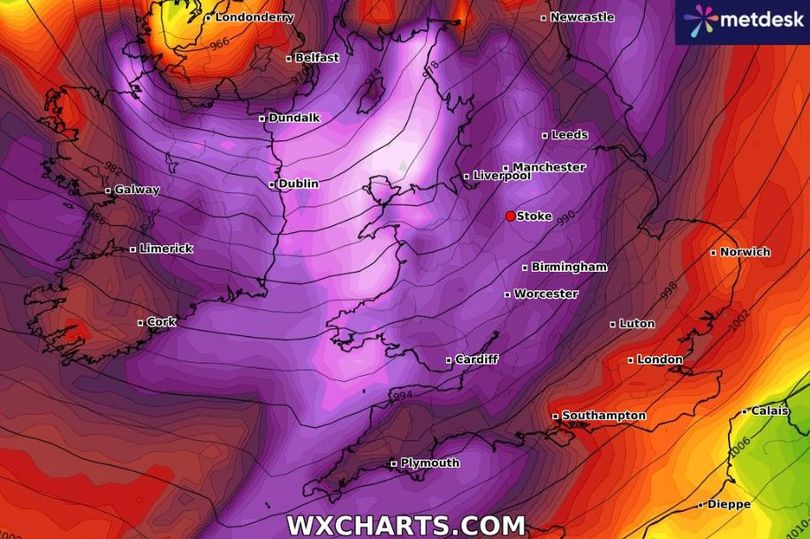 Latest Stoke-on-Trent forecast as 'tropical cyclones' take aim at UK