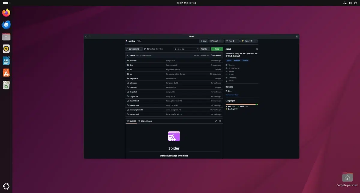 Spider, una de las mejores alternativas si quieres instalar web apps en GNOME