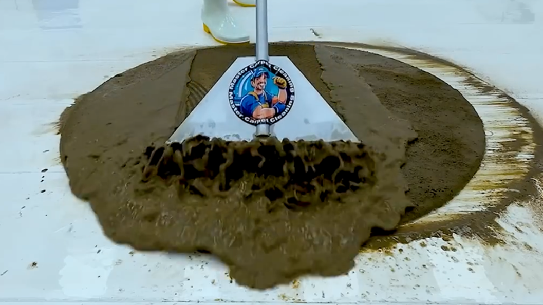 Deep Cleaning a Carpet Covered in Thick Mud Layers