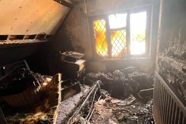 Serious house fire which destroyed bedroom caused by vape