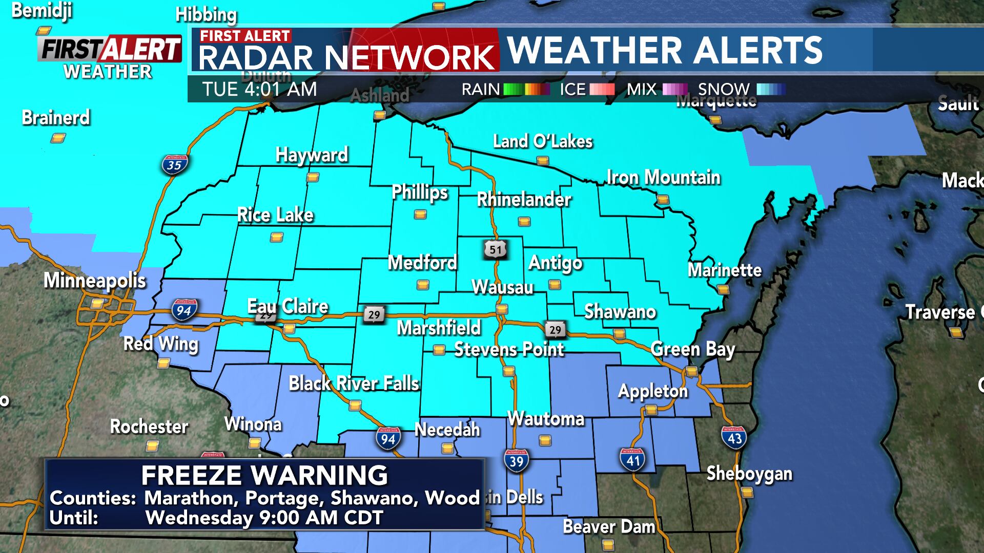 Frosty temps Wednesday morning with plenty of sunshine returning
