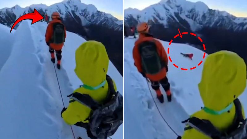Chilling video: Man falls to death on China mountain after untying ...
