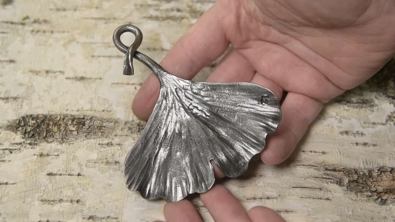 How to forge a ginkgo leaf from steel step by step
