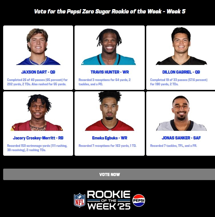 Vote for RB Bill Croskey-Merritt as the Pepsi Zero NFL Rookie of the ...