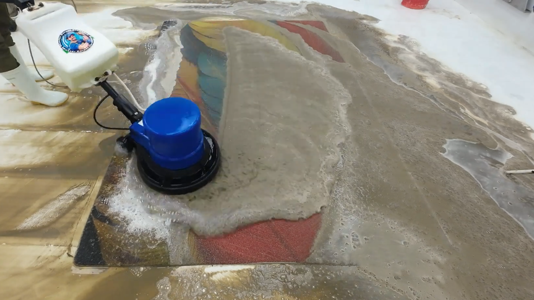 Restoring a Rug Hidden Under Layers of Dust and Mud