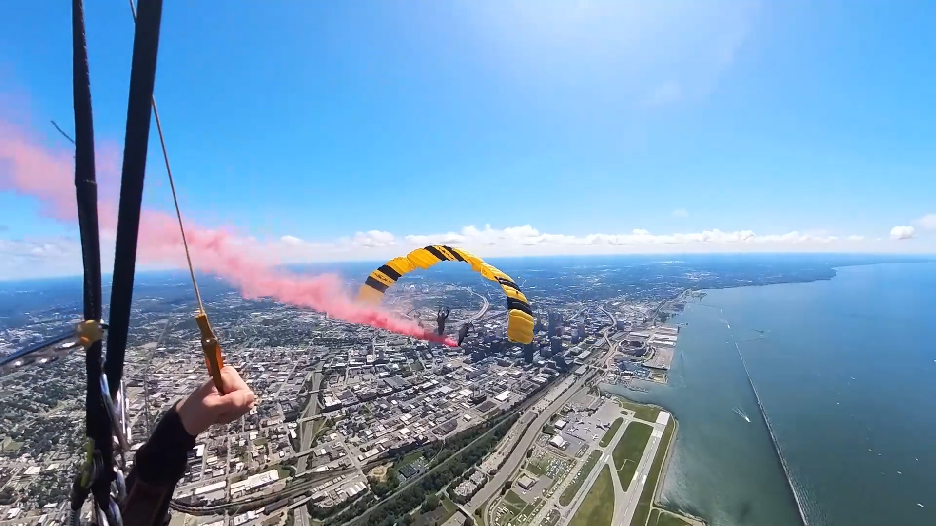 U.S. Army Parachute Team jumps for Cleveland Air Show