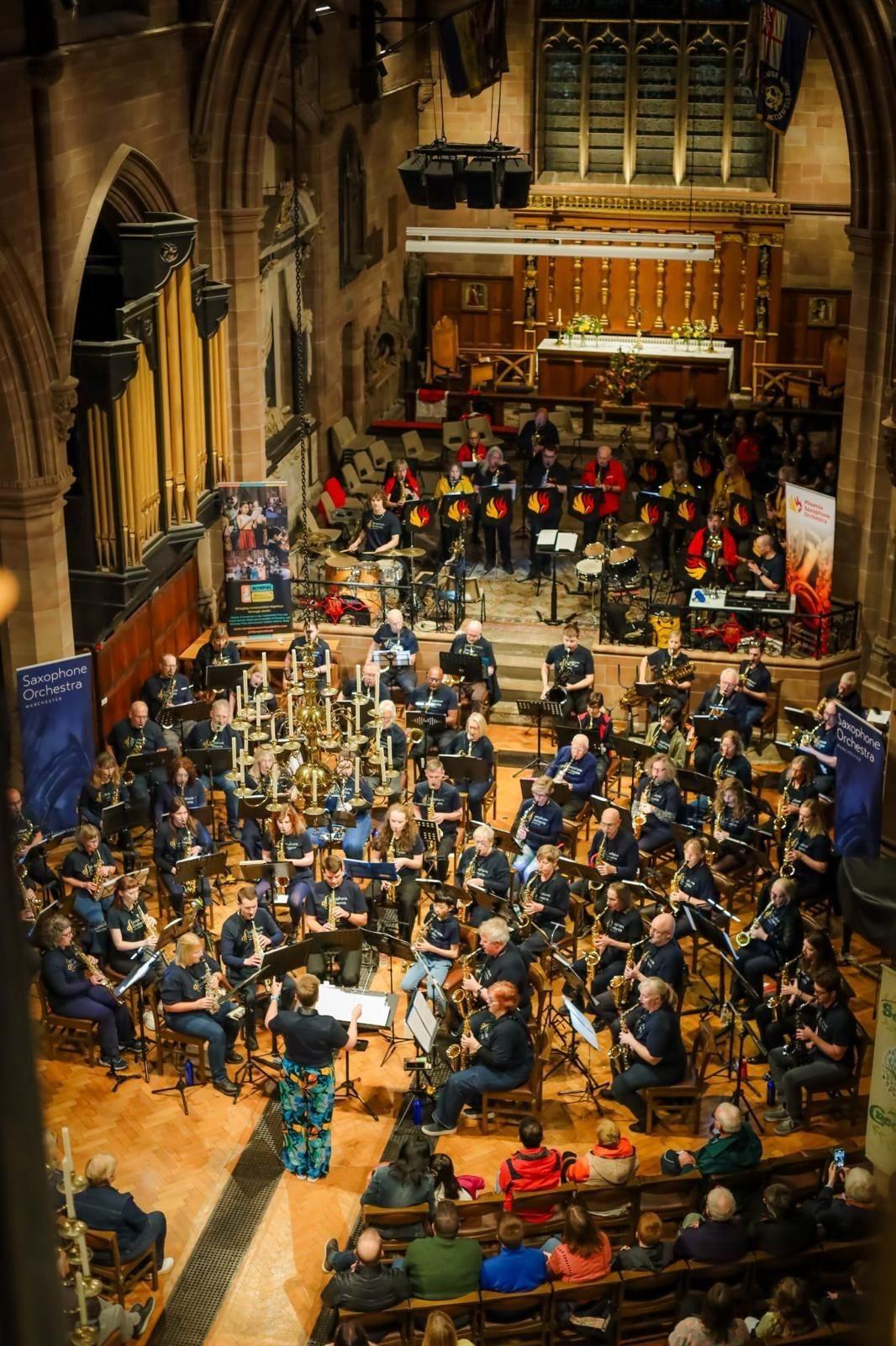 Harborough sax orchestra heads north for massed sax celebration!