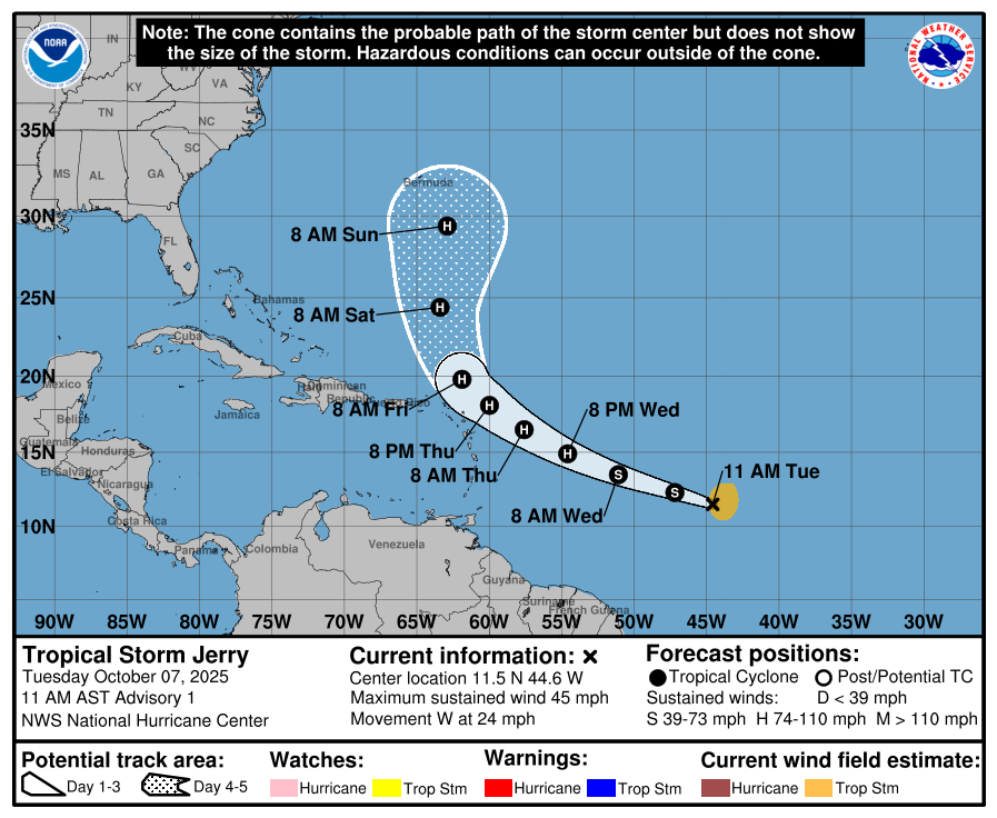 Tropical Storm Jerry forms in Atlantic. Are Naples, Marco Island in ...