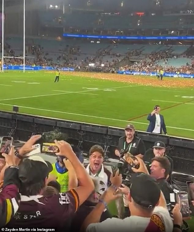 The moment Reece Walsh lost his mind and climbed into the crowd when he ...