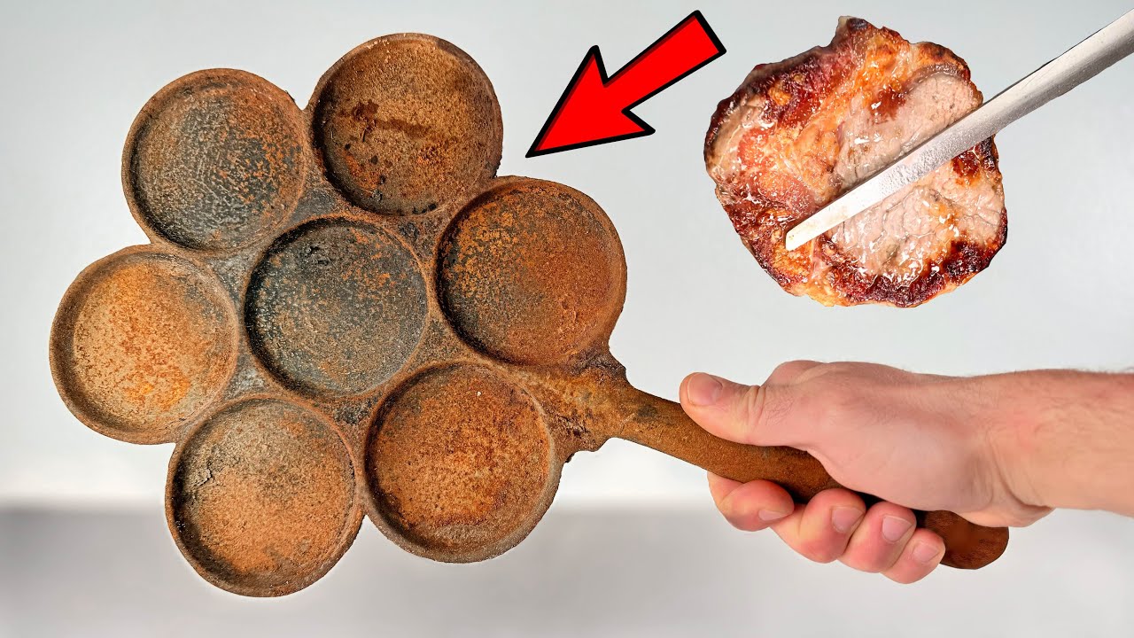 Extremely rusty and destroyed skillet restoration