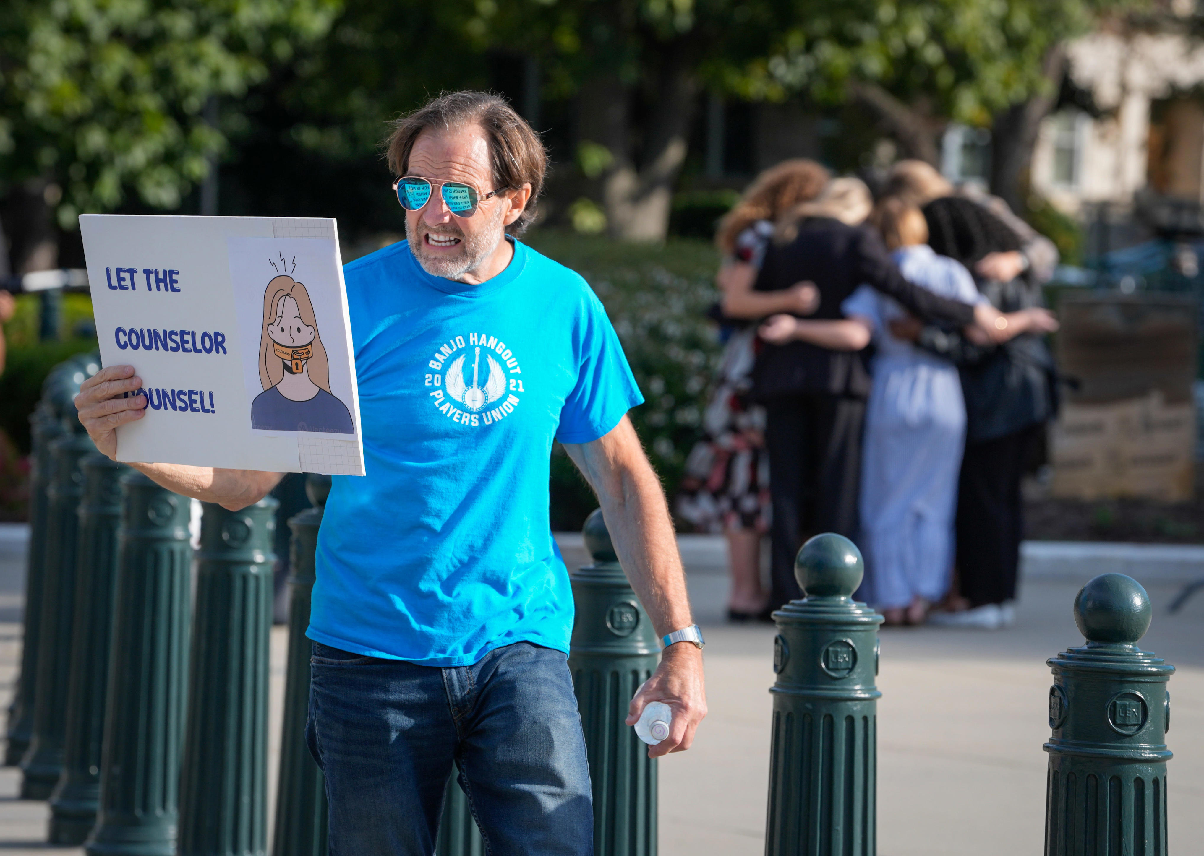 Demonstrators gather outside Supreme Court over conversion therapy case