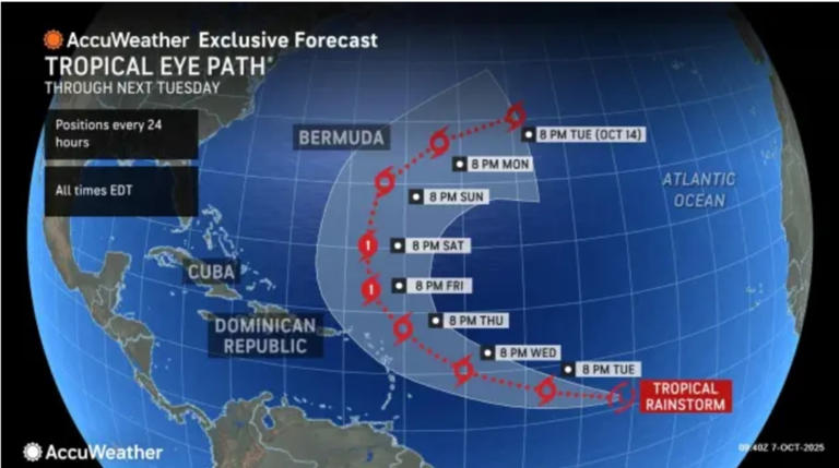 New map shows Tropical Storm Jerry path as hurricane expected