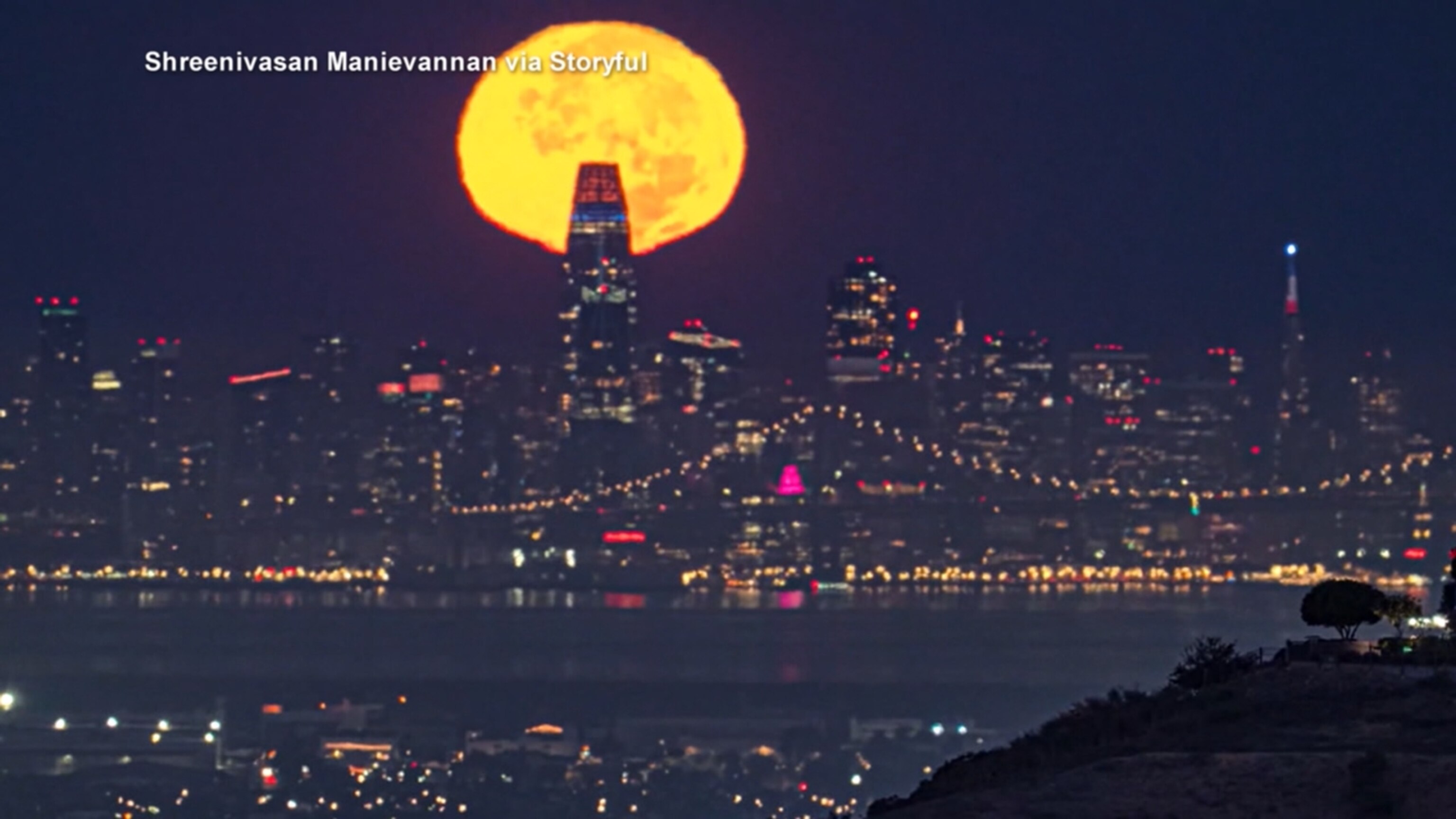 October's supermoon illuminate's night sky