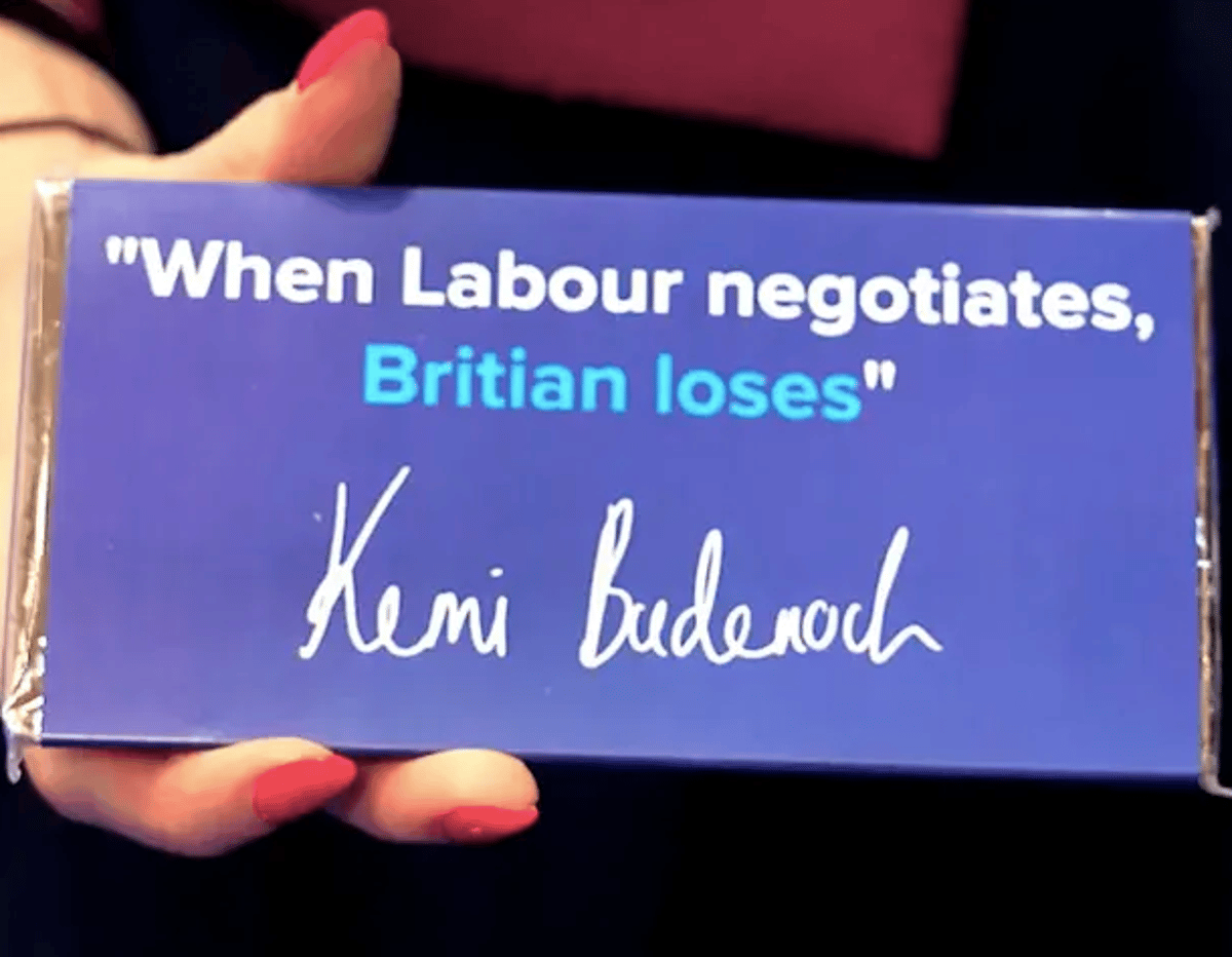 Tory party misspells 'Britain' on promotional chocolate bar at ...