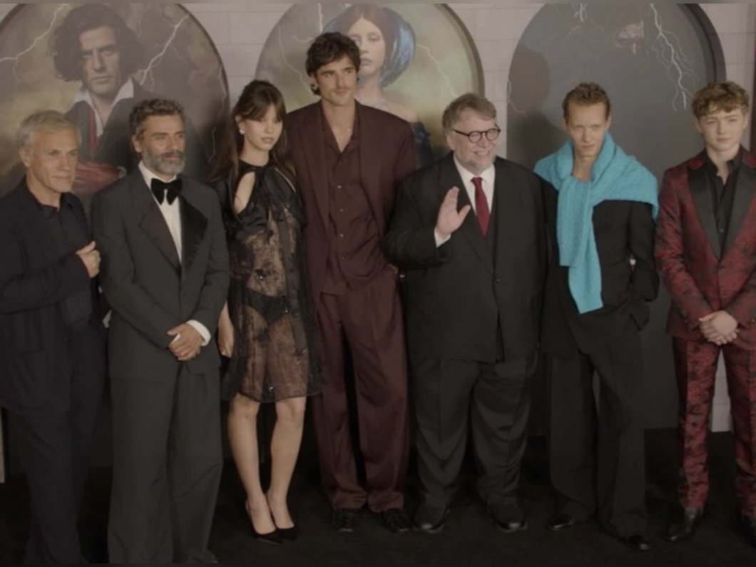 Mia Goth and Jacob Elordi at the Frankenstein premiere in Los Angeles