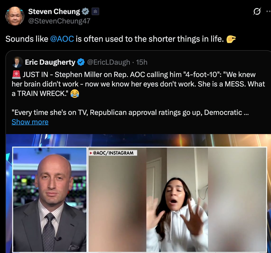 Rattled White House Responds to AOC’s Mockery With Crude Emoji