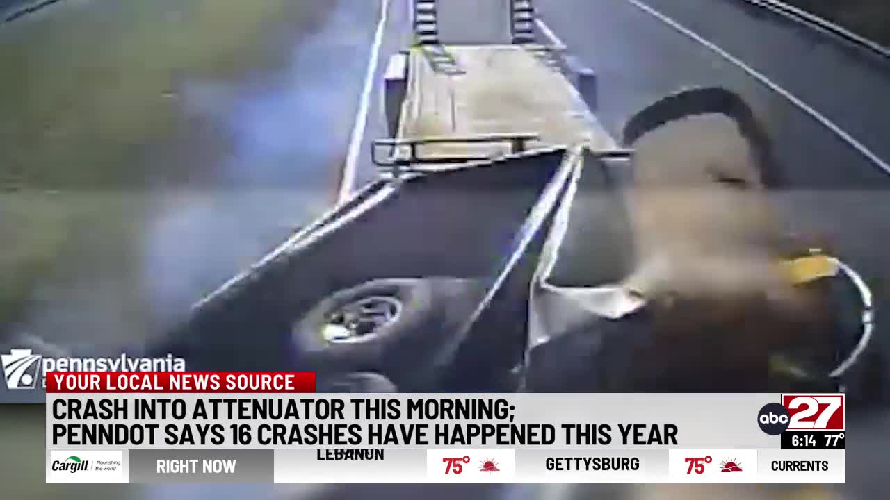 PennDOT releases video of attenuator crash, reminds drivers to stay alert